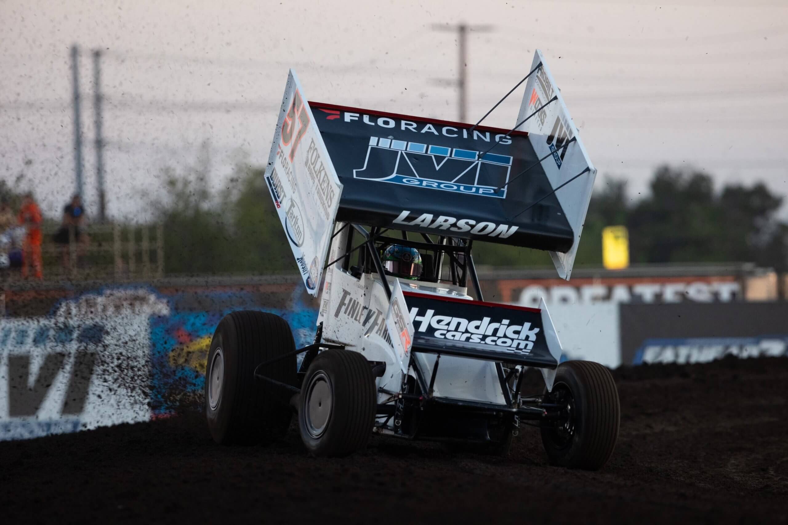 Kyle Larson wins battle with Ryan Timms to claim Night 1 of Gold Cup ...