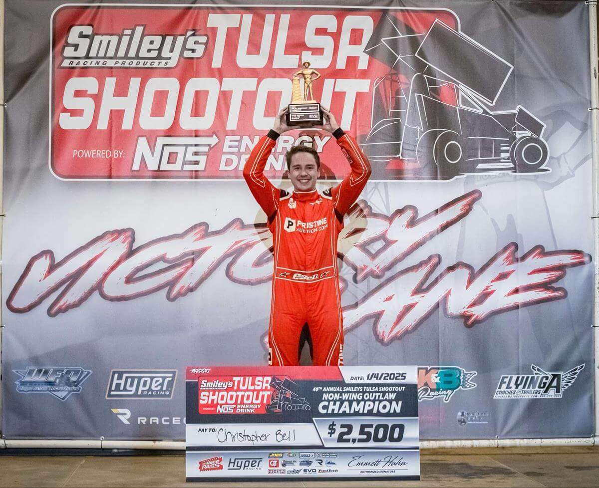 Christopher Bell holds off Kyle Larson in Tulsa Shootout finale ...